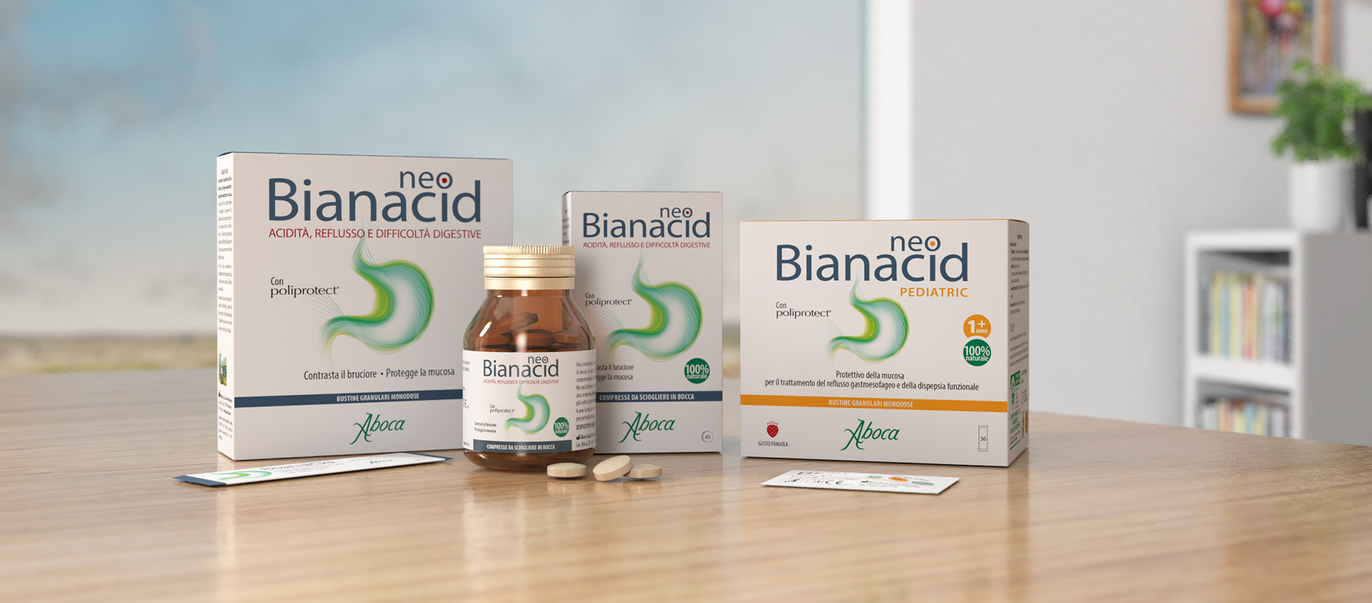 NeoBianacid, linea per trattare acidità. reflusso e difficoltà di ...